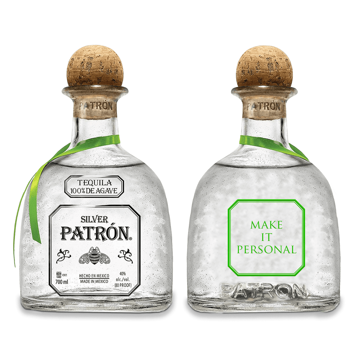 Personalised Patrón Silver Tequila bottle - Custom tequila bottles - INKD